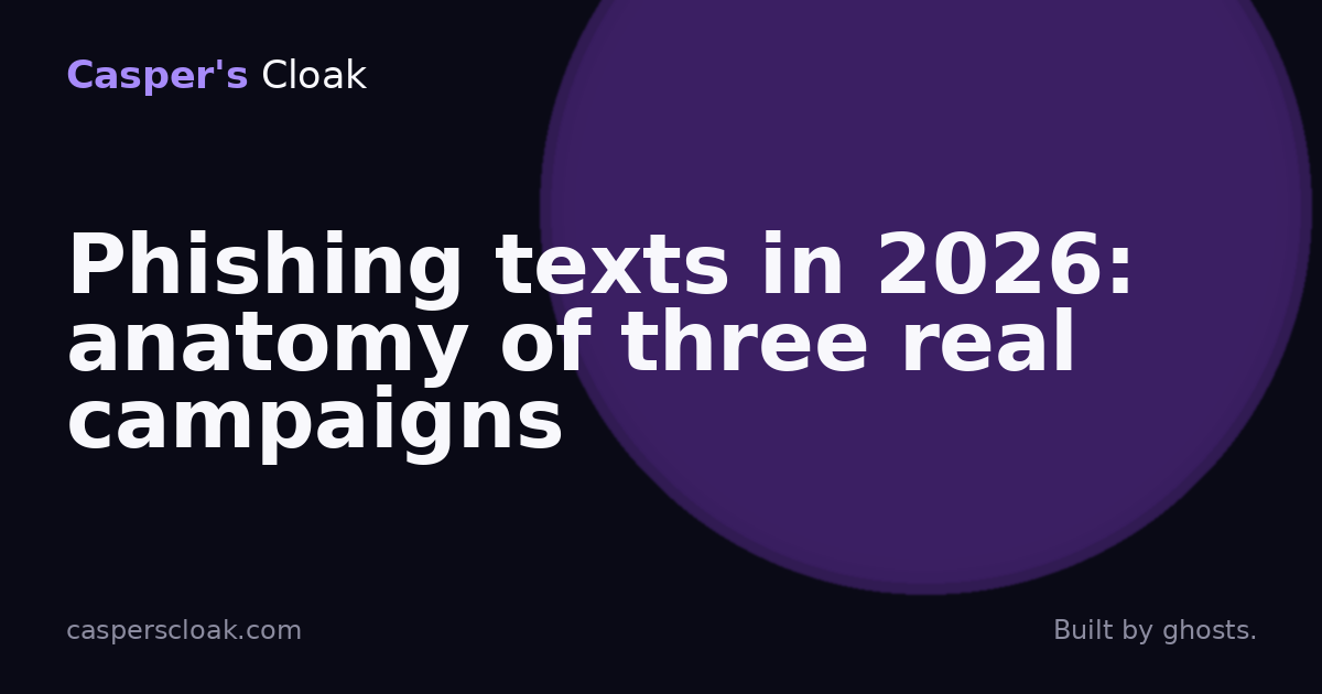 Phishing Texts in 2026: Anatomy of Three Real Campaigns — Casper's ...